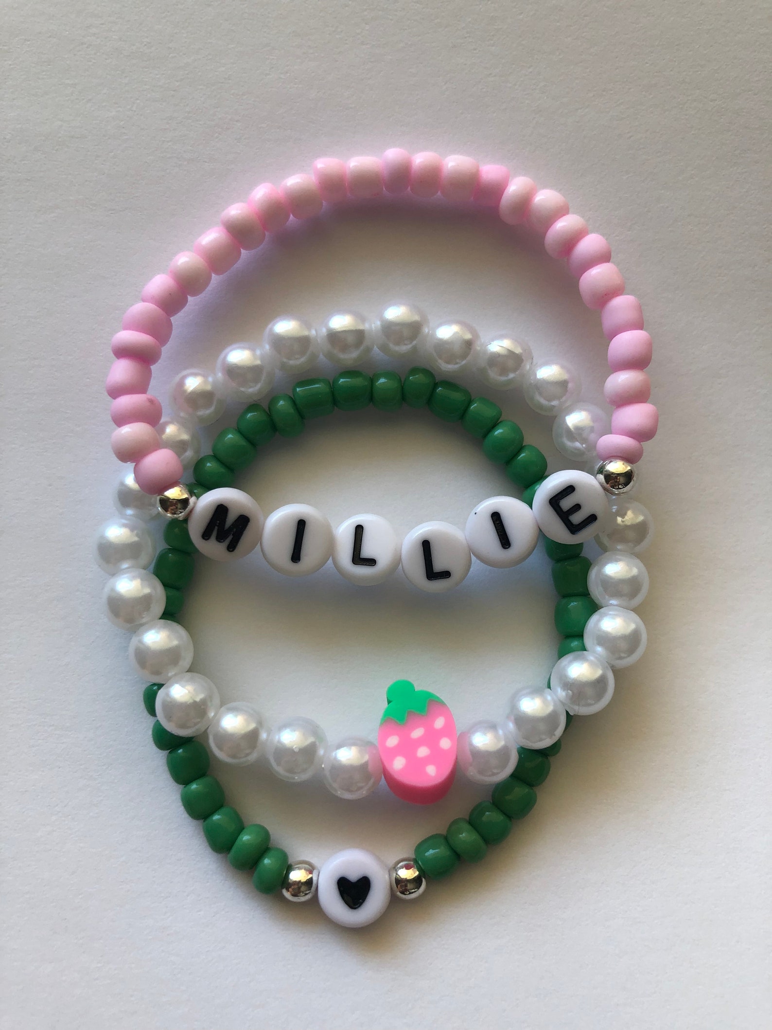 Little Girls Stack Bracelet Set | Girls Name Bracelet Set | Kids Name ...