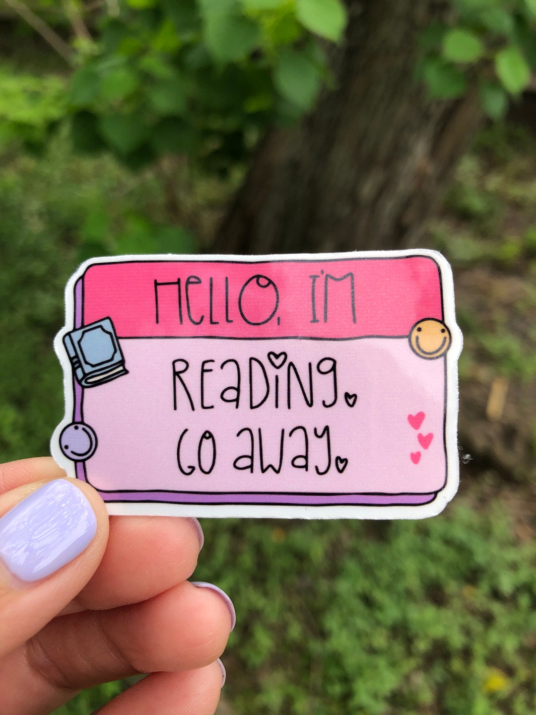 Hello I’m Reading Go Away Sticker | Reading Sticker | Bookish Sticker ...
