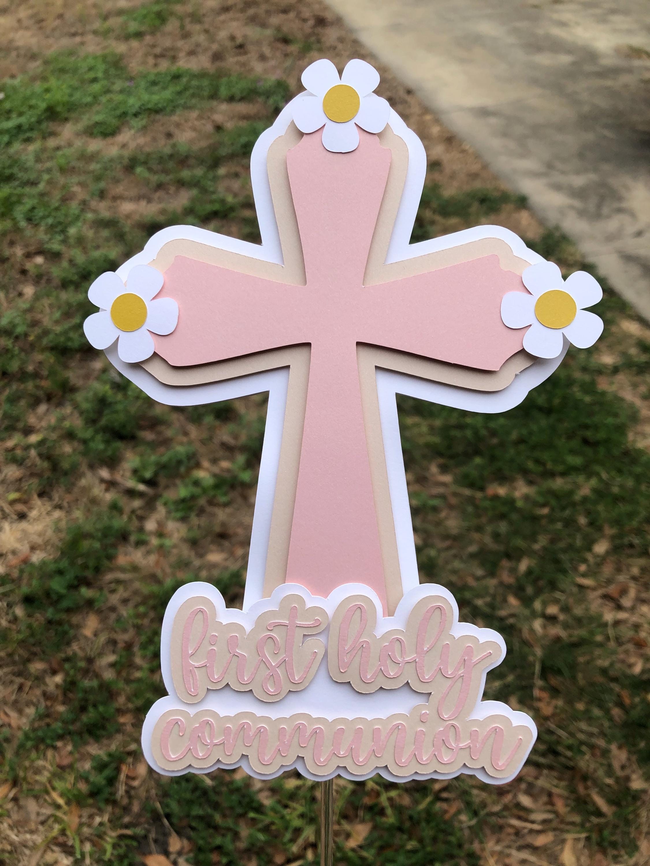 First Communion Cake Topper | Communion Cake Topper | Cross Cake Topper ...