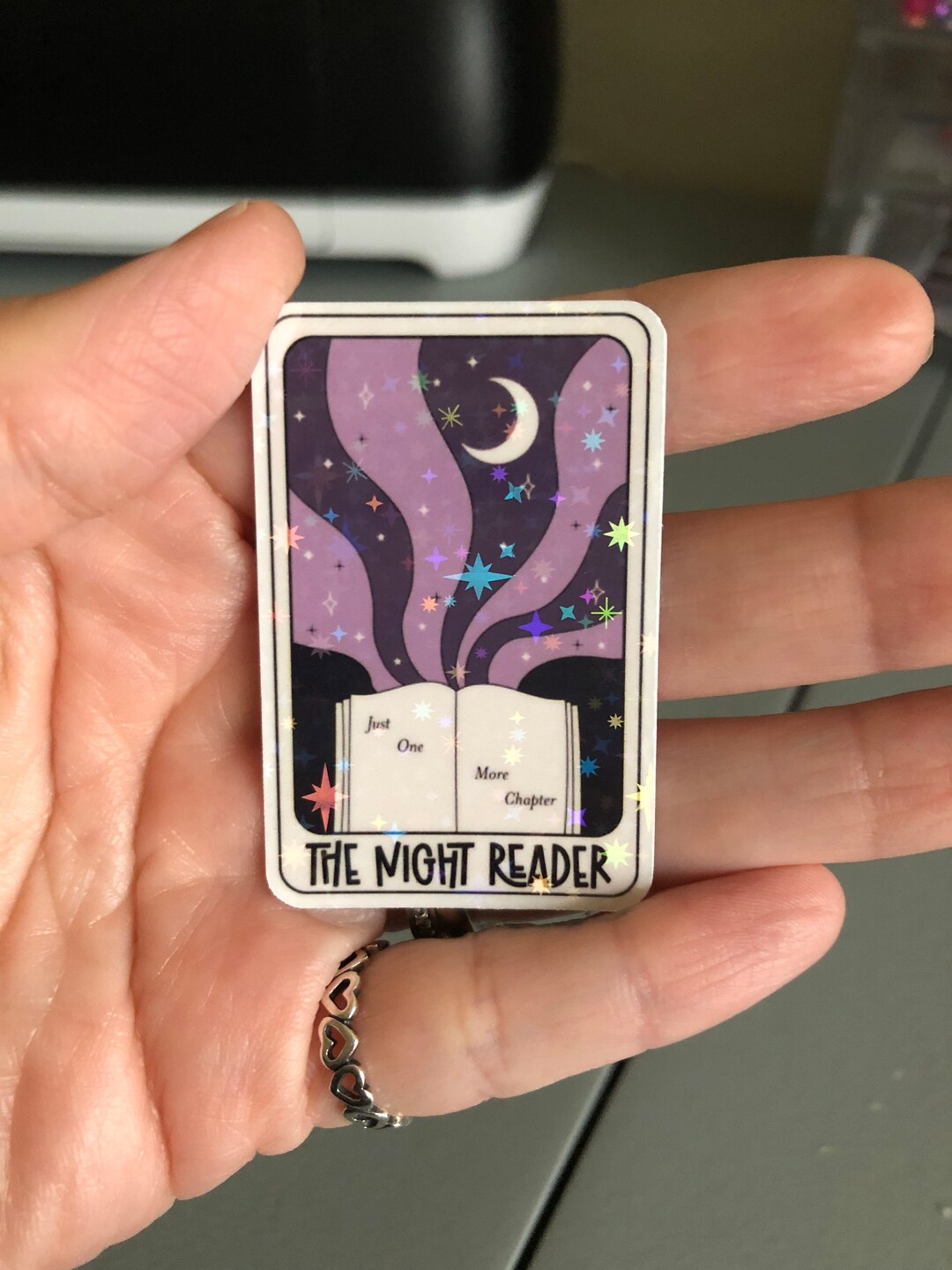 The Night Reader Sticker | Tarot Card Reader Sticker | Bookish Sticker ...
