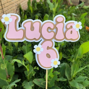 Groovy Cake Topper | Custom Name Groovy Name Cake Topper | Retro Cake ...