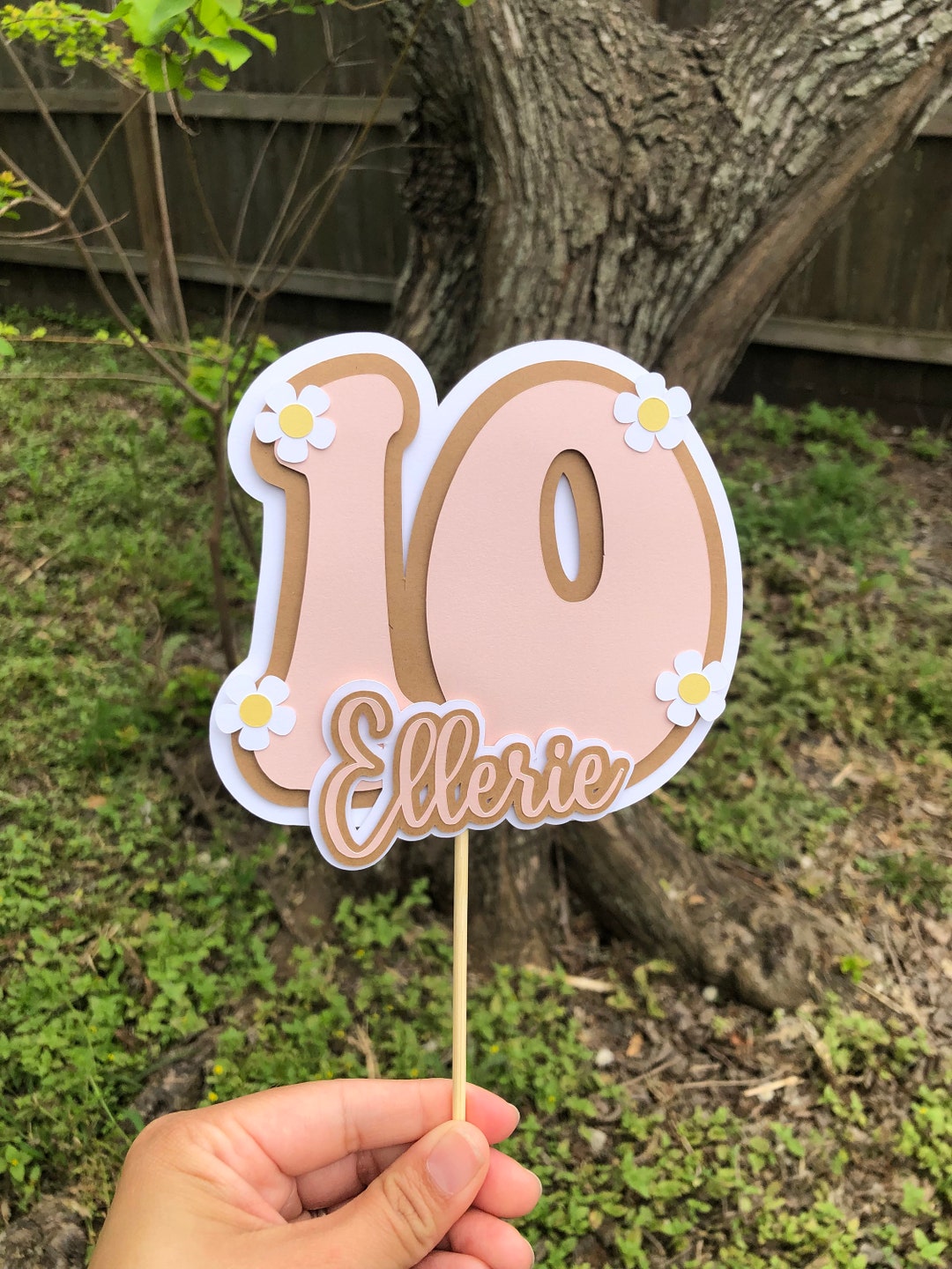 10 Cake Topper | Ten Cake Topper | 10th Birthday Cake Topper | Groovy ...