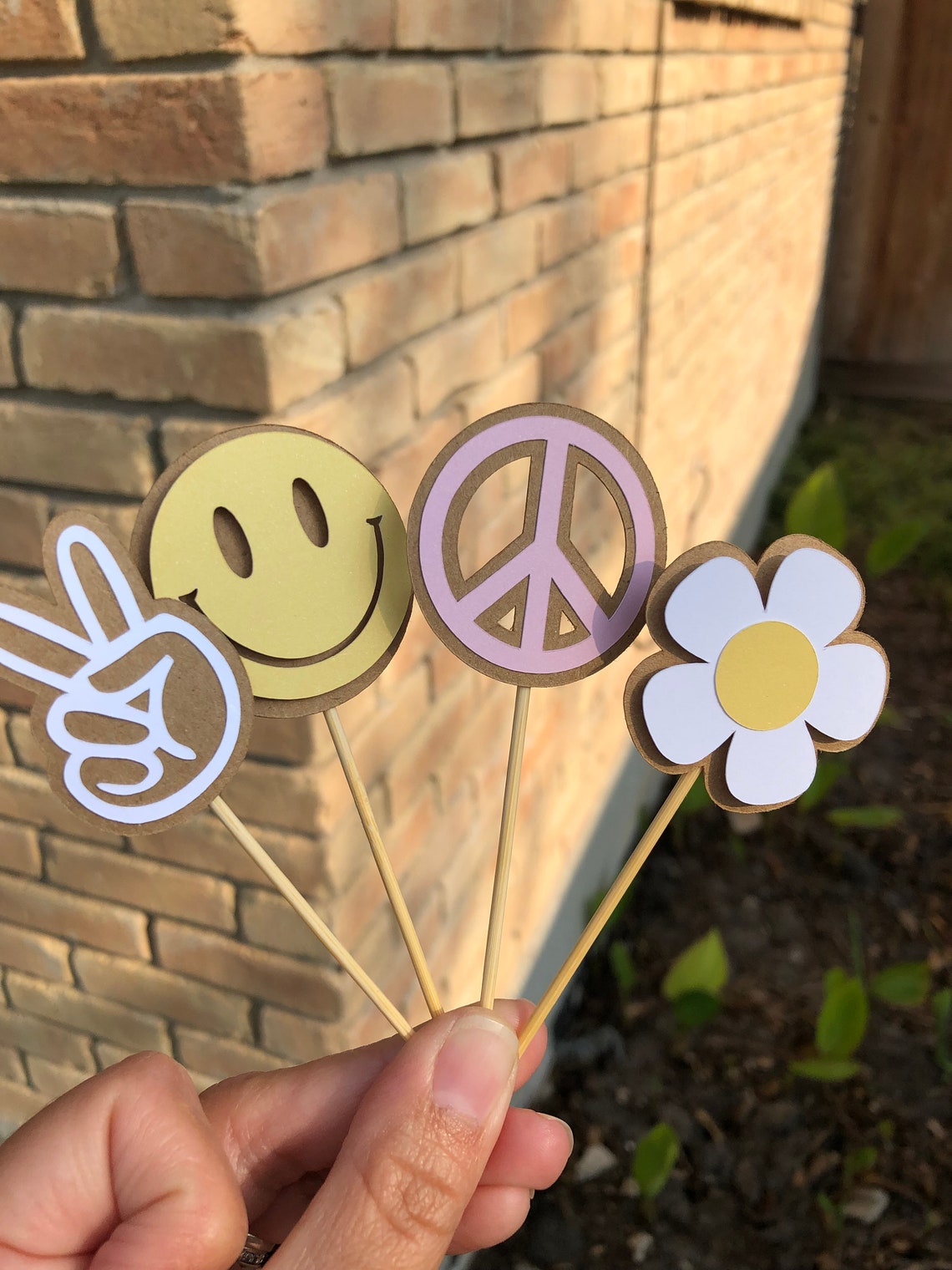 Retro Cupcake Toppers Groovy Cupcake Toppers Hippie - Etsy