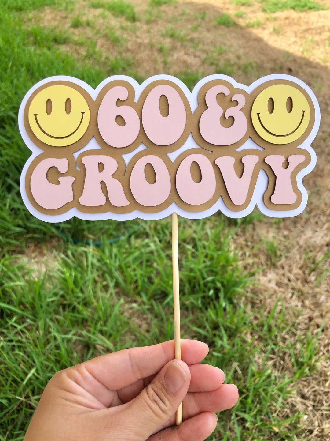 Groovy Cake Topper | Custom Number Cake Topper | Retro Cake Topper ...