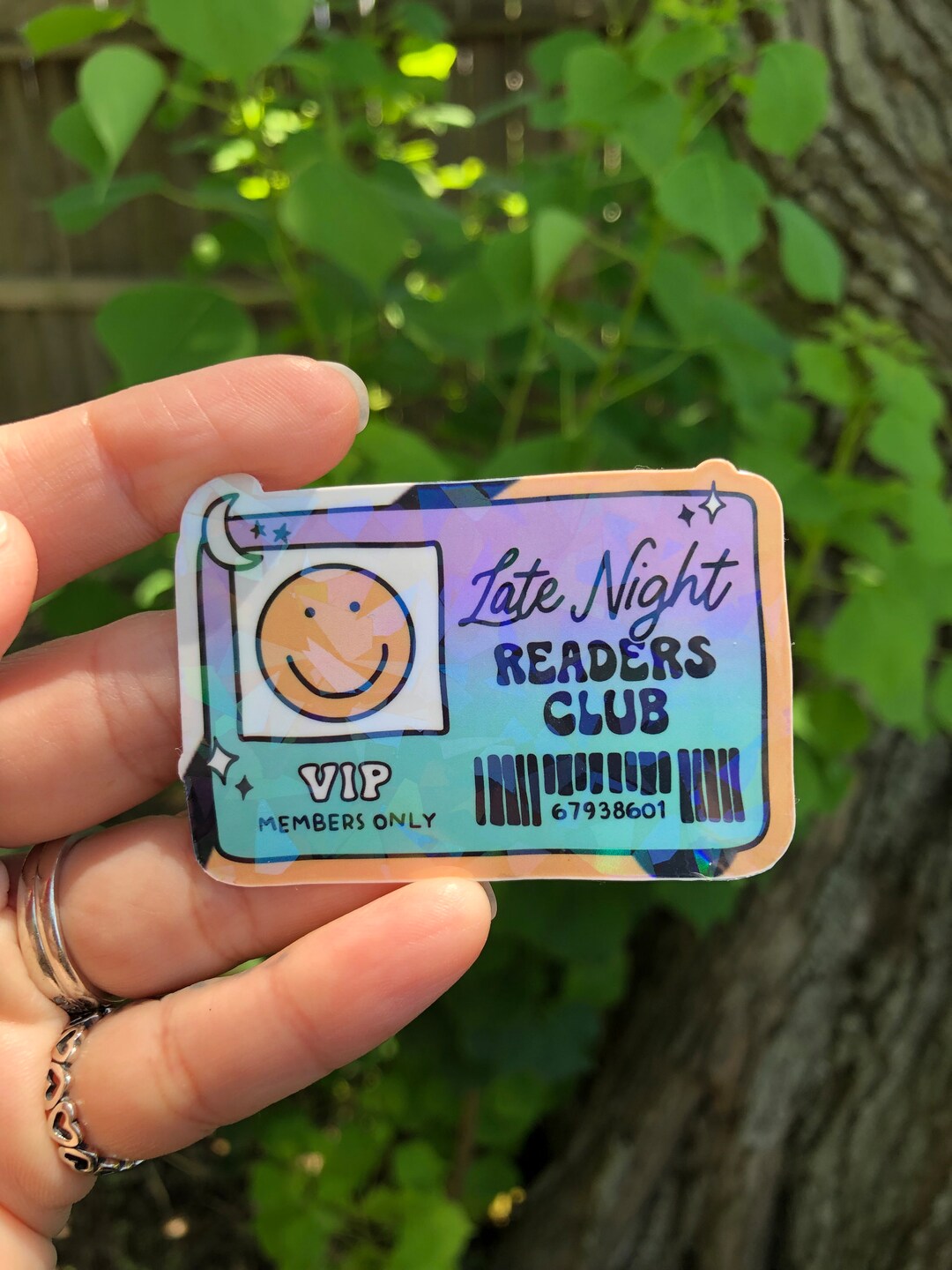 Late Night Readers Club Holographic Waterproof Sticker Bookish Sticker ...