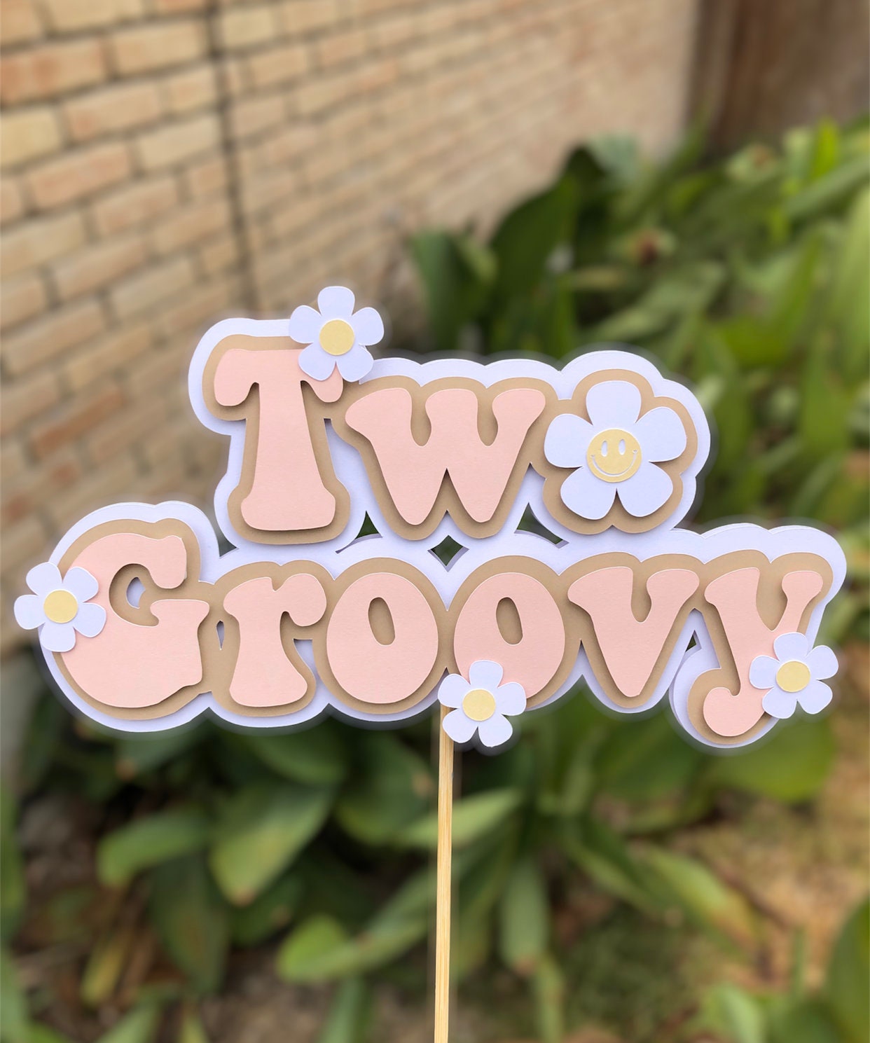 Two Groovy Cake Topper Second Birthday Cake Topper Retro - Etsy