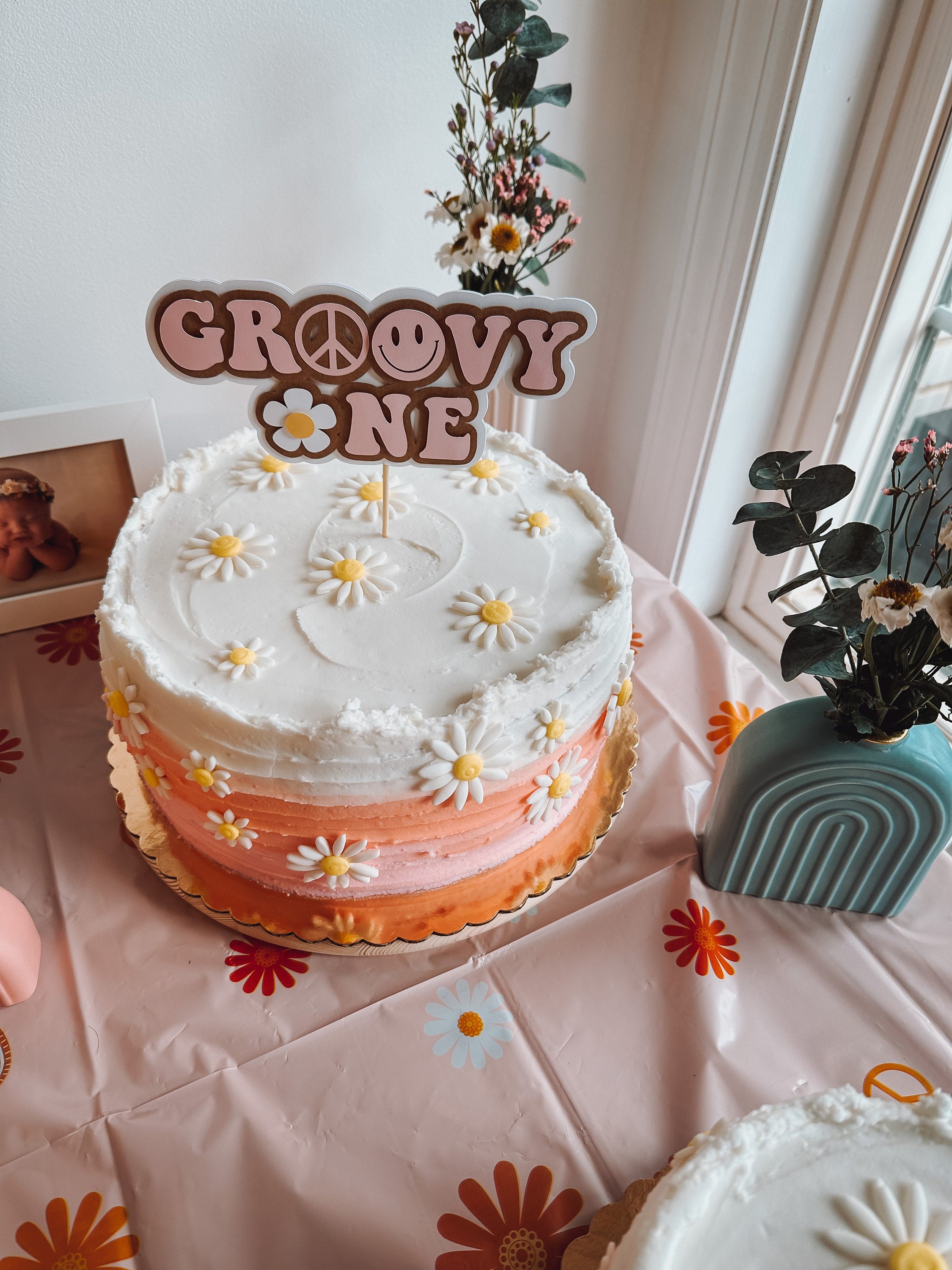 Groovy One Cake Topper Retro First Birthday Cake Topper - Etsy