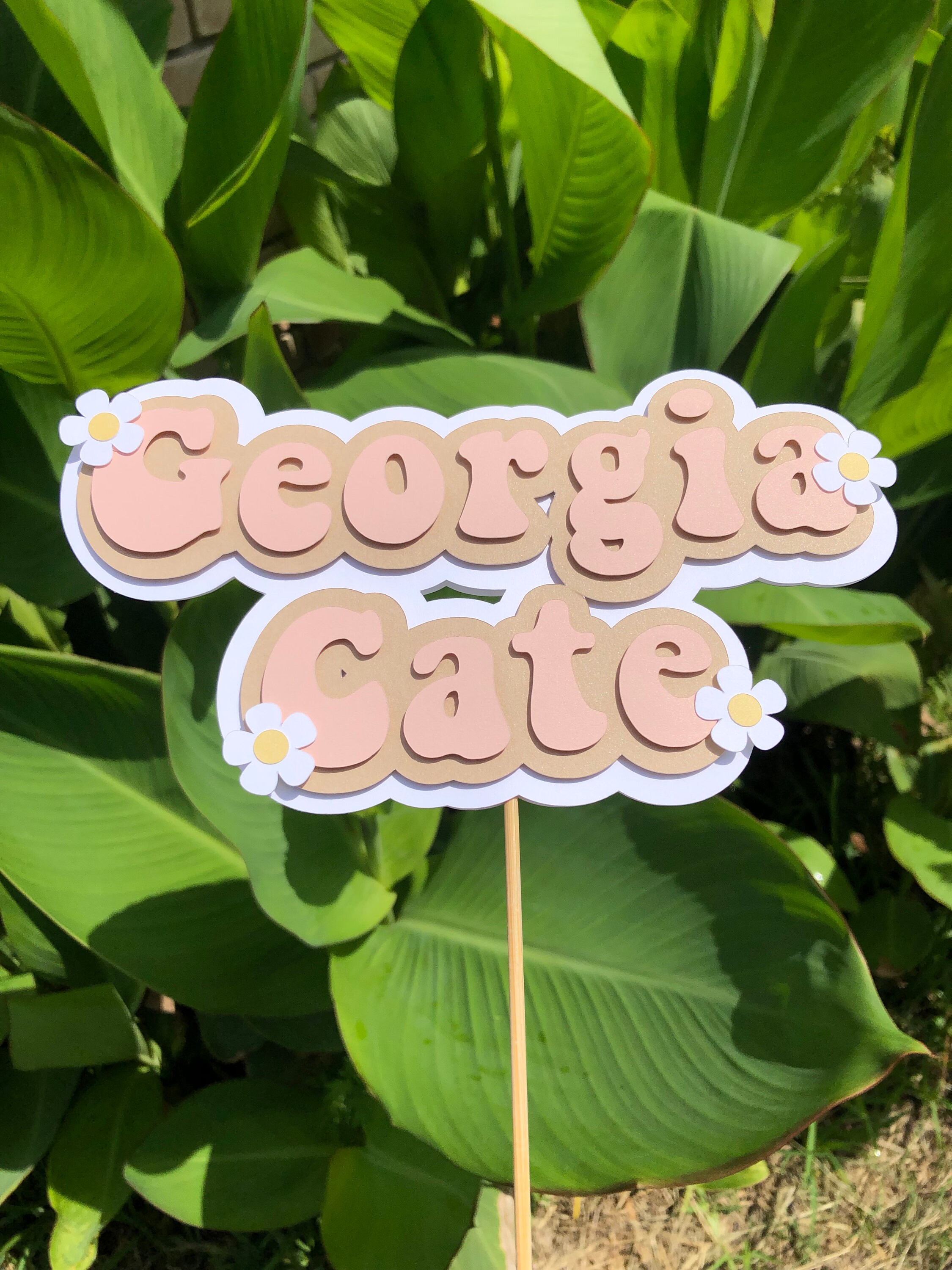 Custom Groovy Cake Topper Custom Name Cake Topper Retro - Etsy
