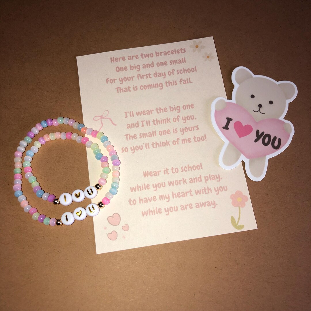 First Day of School Matching Bracelets With Sticker | Kindergarten ...