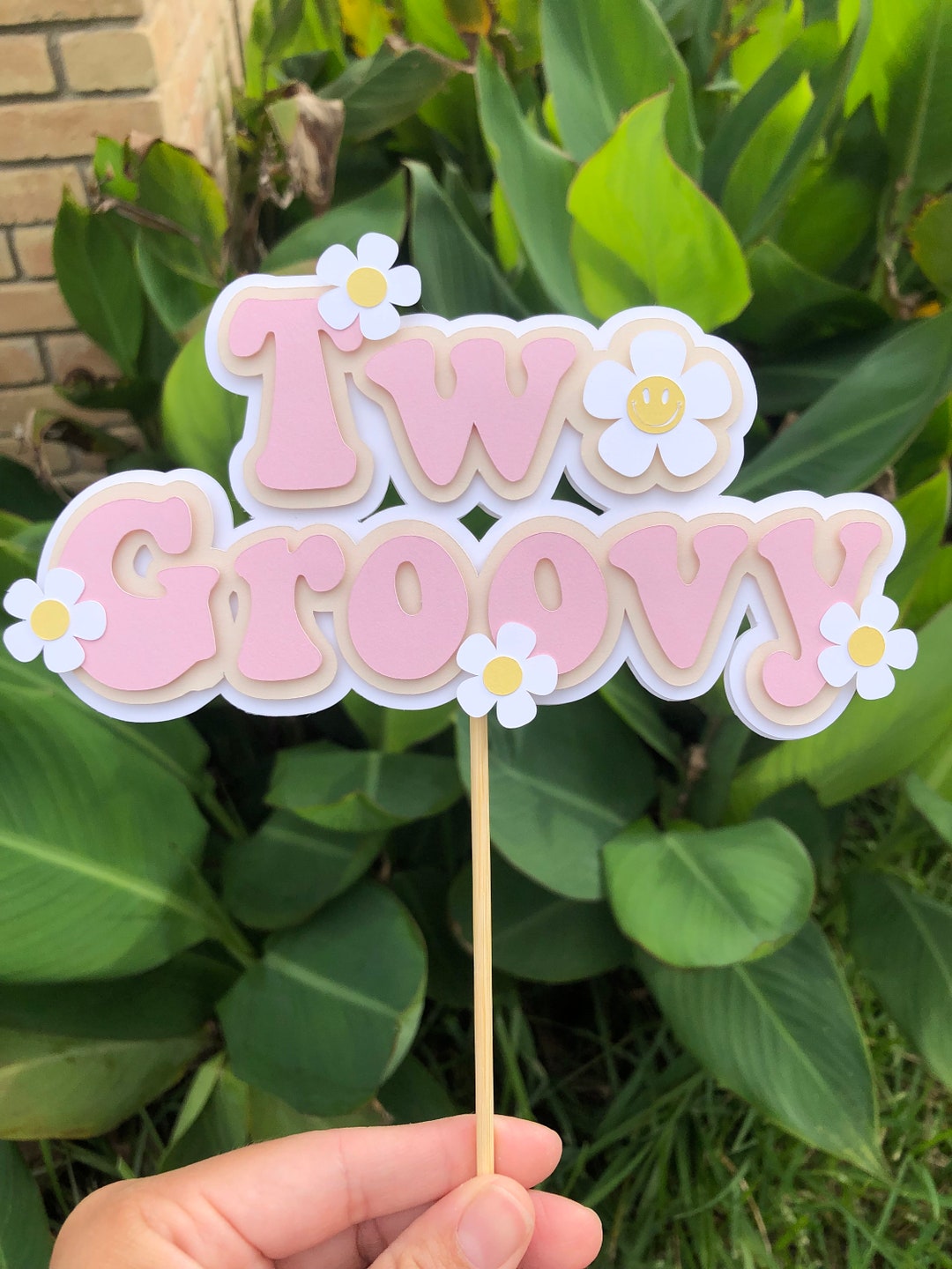 Two Groovy Cake Topper | Groovy Cake Topper | Daisy Cake Topper | Retro ...