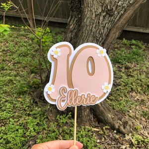 10 Cake Topper | Ten Cake Topper | 10th Birthday Cake Topper | Groovy ...