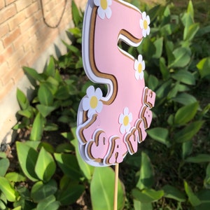 Five is a Vibe Cake Topper | Fifth Birthday Cake Topper | Groovy Cake Topper | Retro Cake Topper ...
