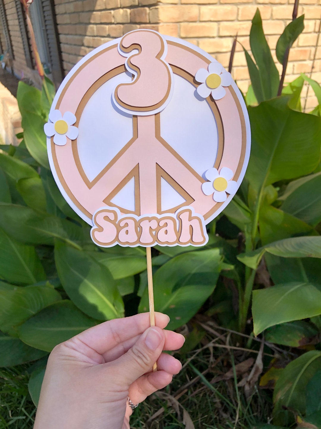 Groovy Cake Topper | Retro Cake Topper | Peace Sign Cake Topper ...