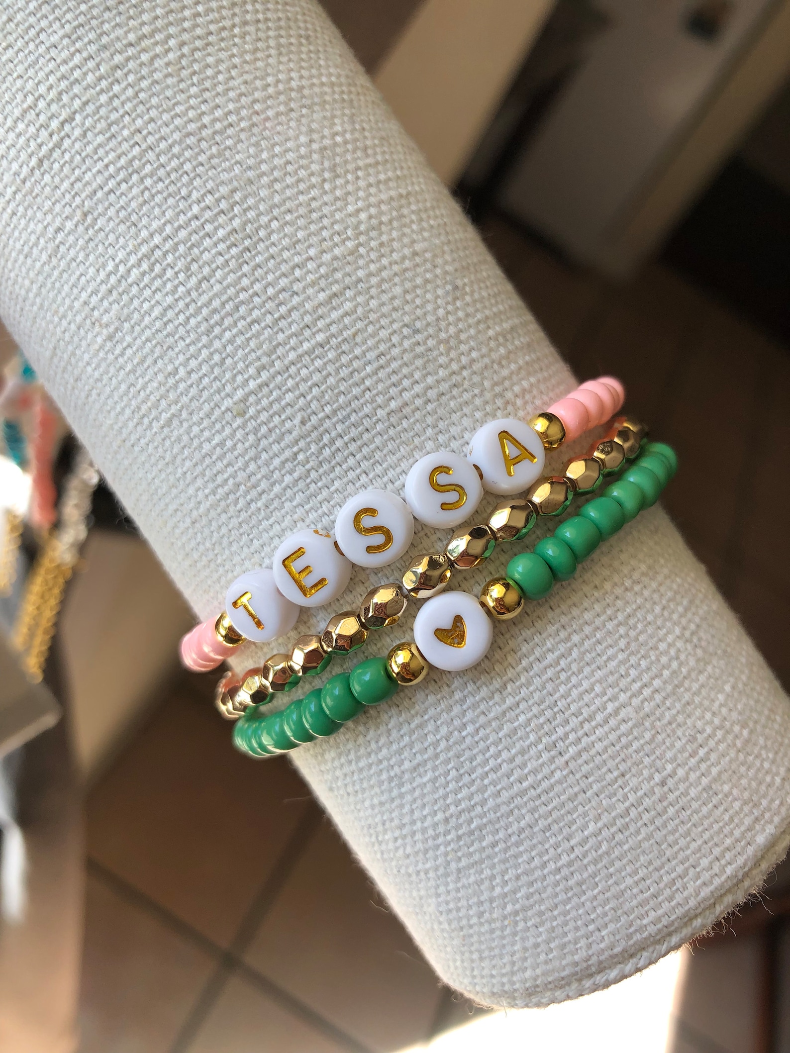 Little Girls Stack Bracelet Set Girls Name Bracelet Set - Etsy