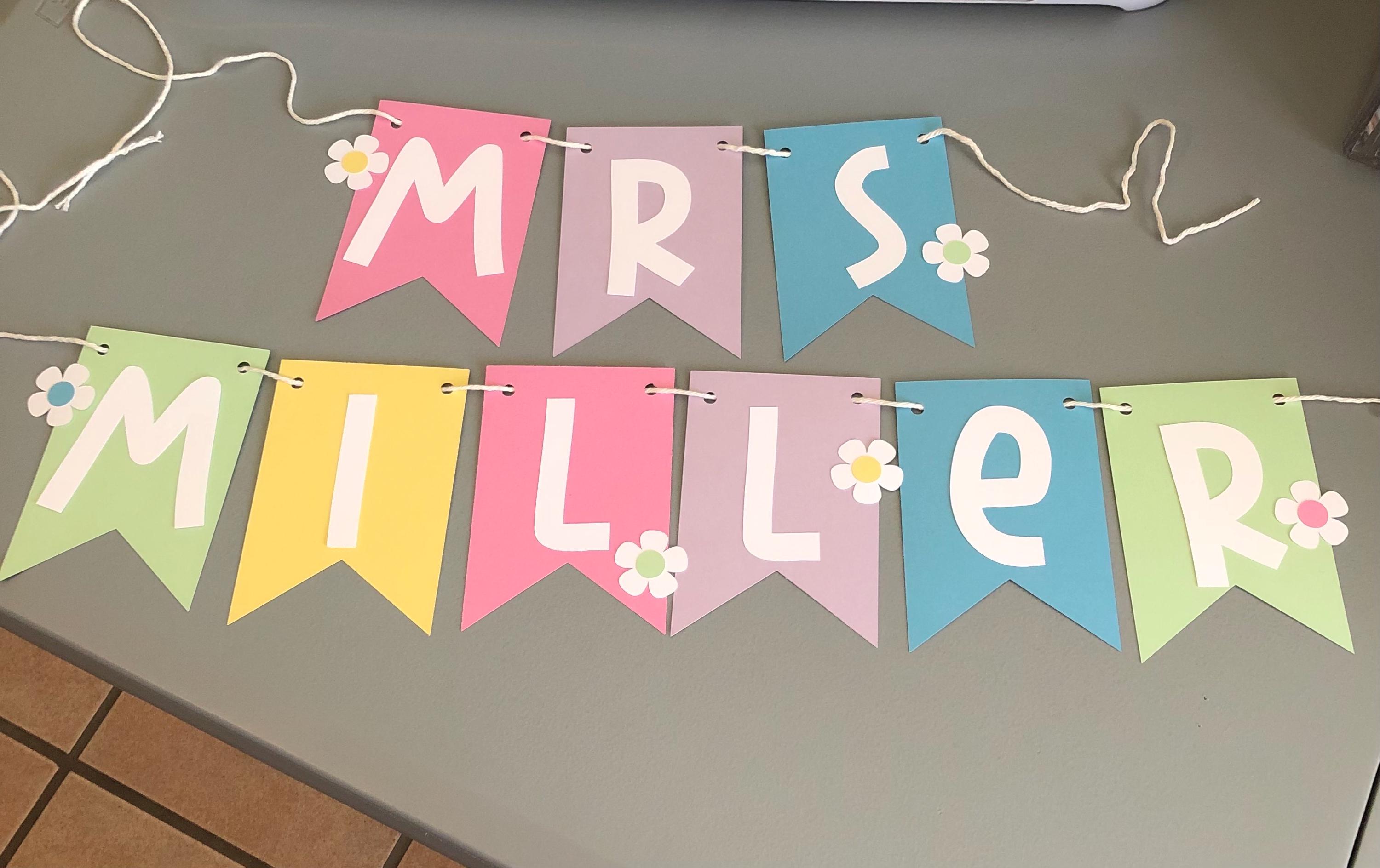 Custom Name Banner | Custom Word Banner | Teacher Name Banner | Teacher ...