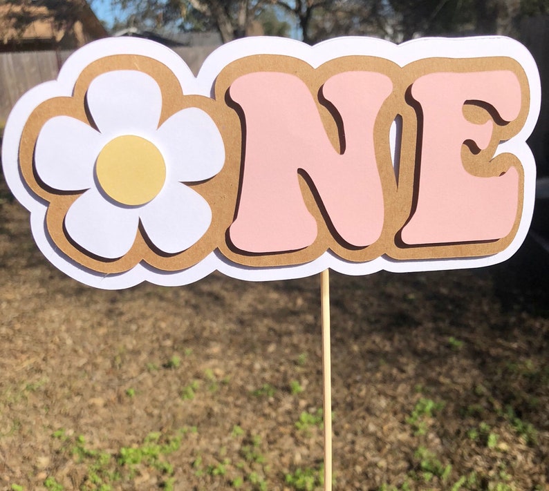 One Cake Topper First Birthday Cake Topper Daisy Cake Etsy