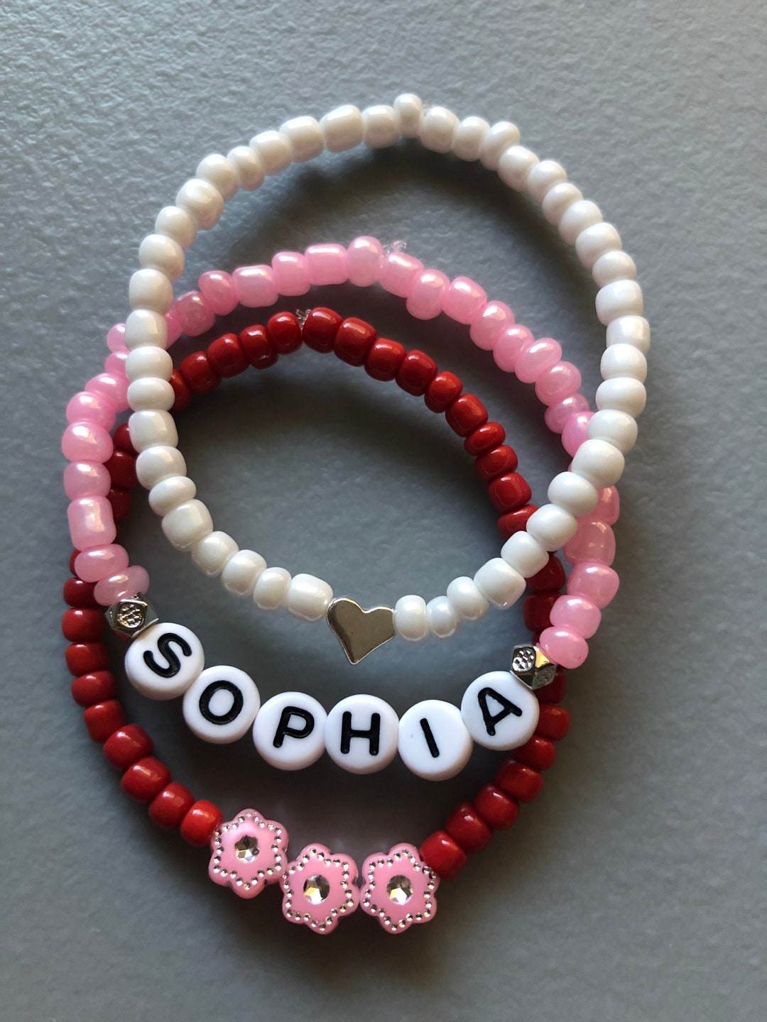 Valentine’s Day Little Girls Stack Bracelet Set - Etsy