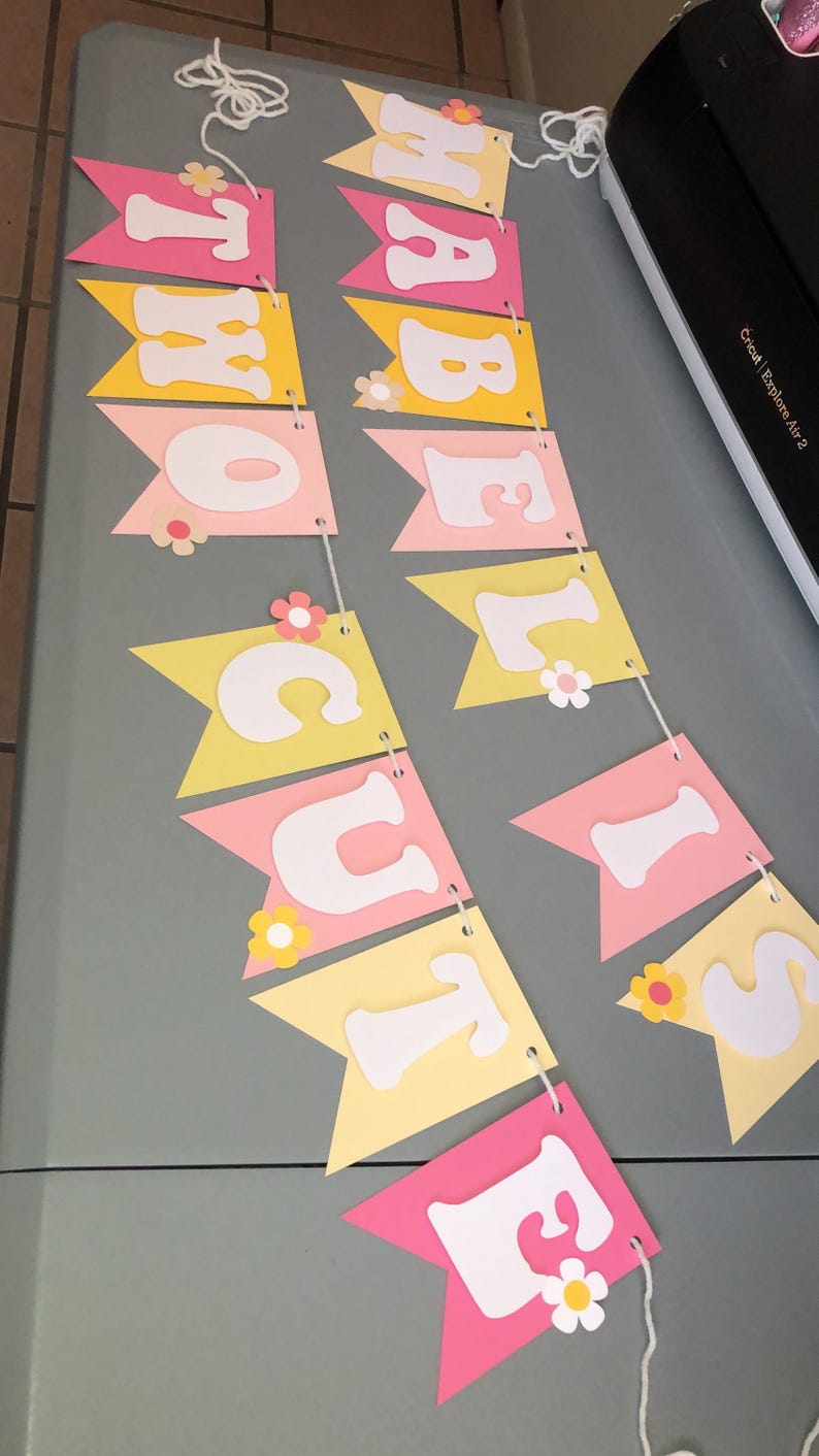 Two Cute Birthday Banner | Custom Name Two Cute Birthday Banner ...
