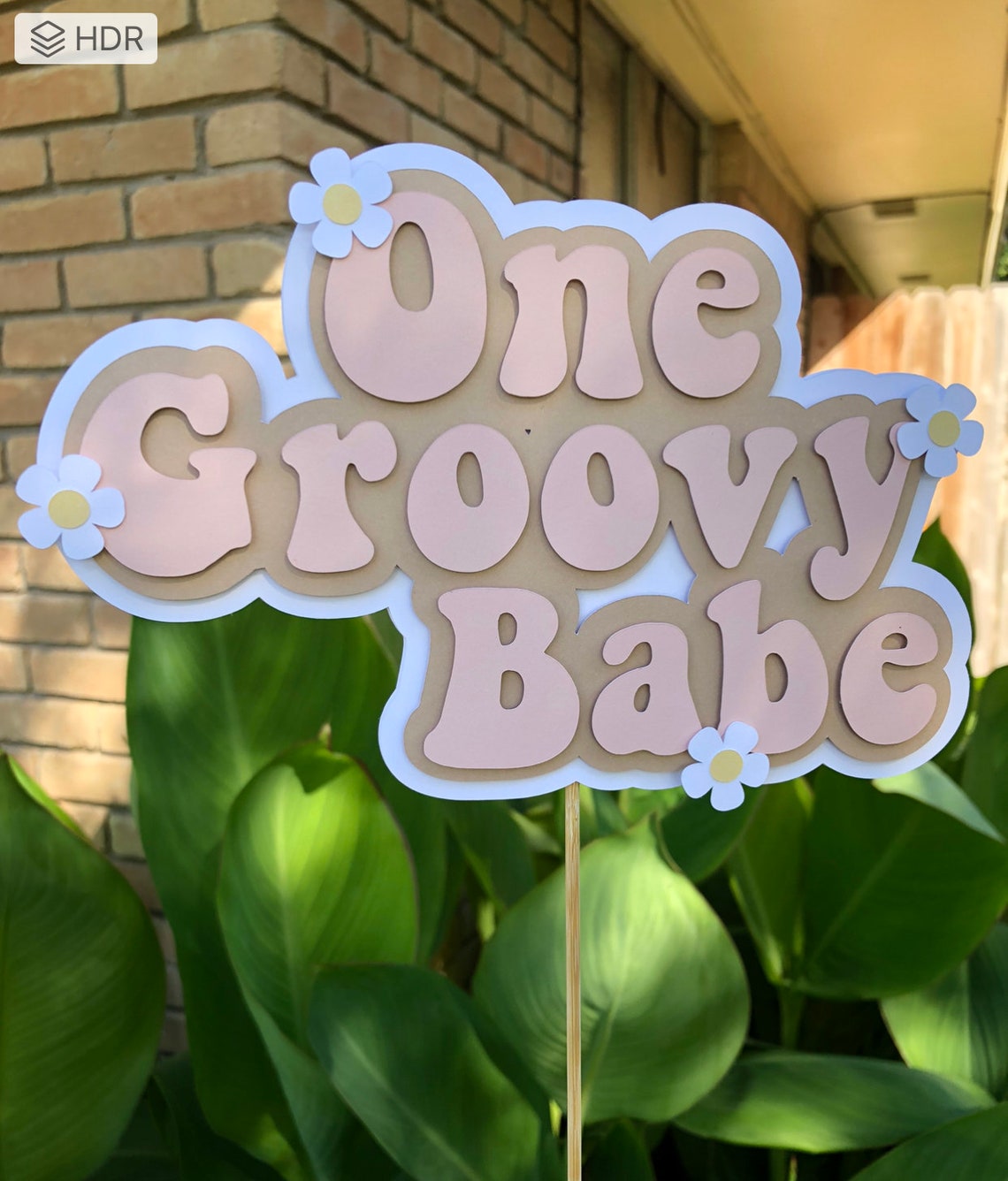 One Groovy Babe Cake Topper Retro Cake Topper Daisy Cake - Etsy