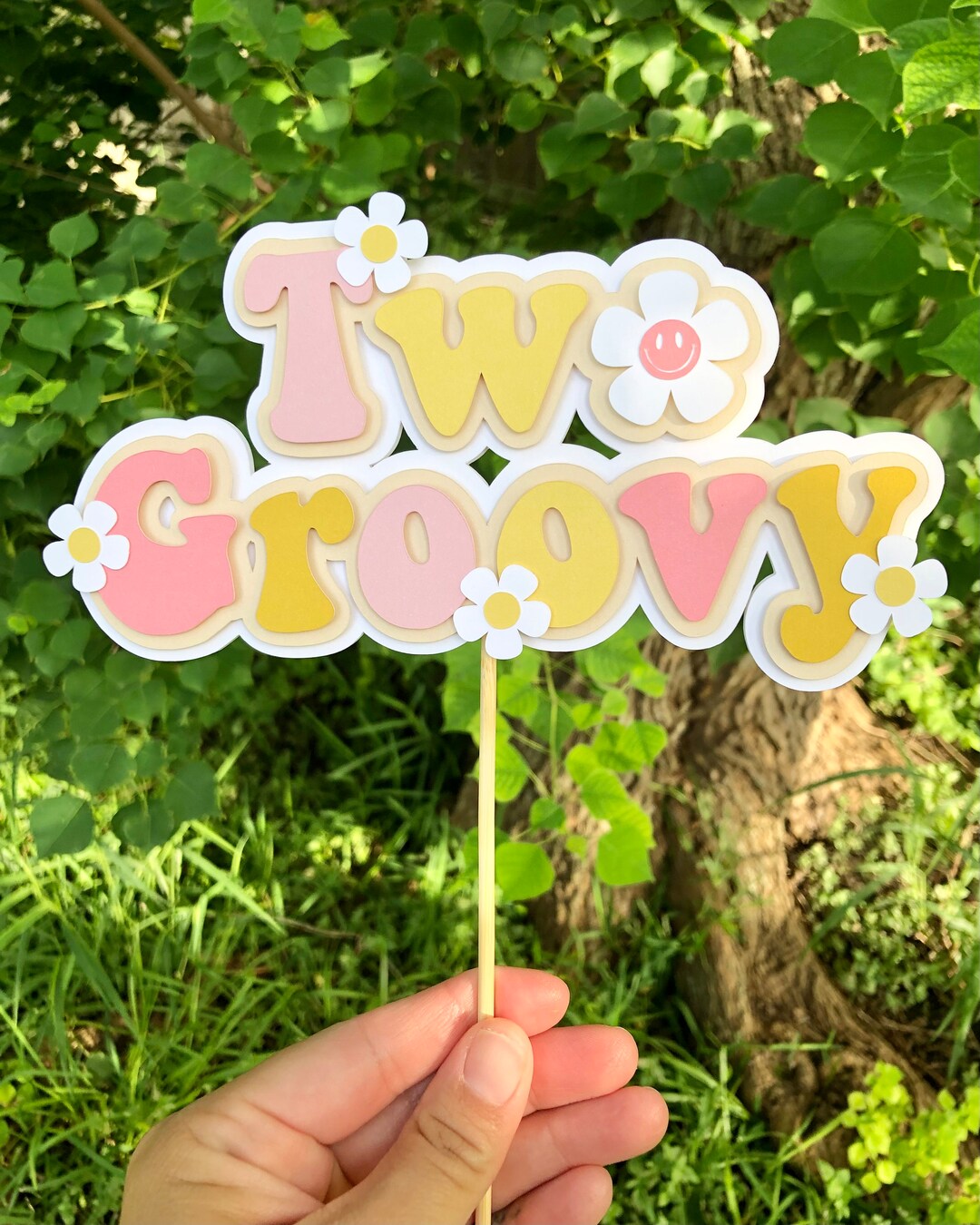 Two Groovy Cake Topper | Second Cake Topper | Groovy Cake Topper ...