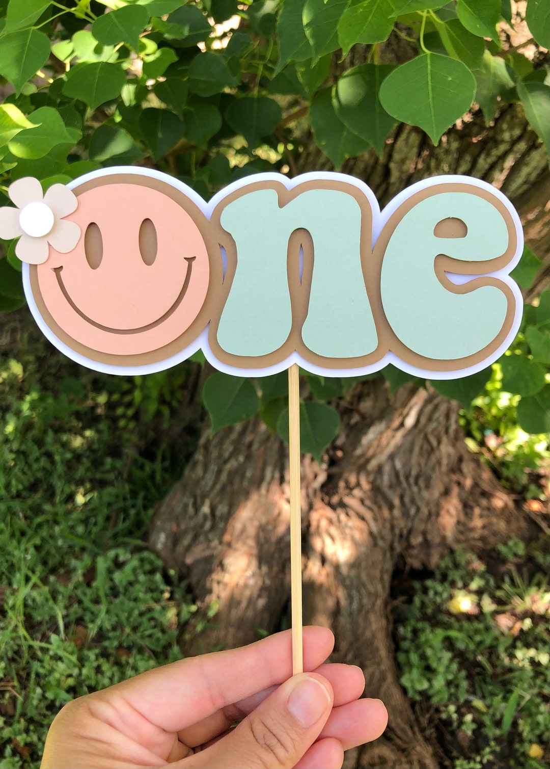 One Cake Topper | First Cake Topper | Retro Cake Topper | Groovy Cake ...