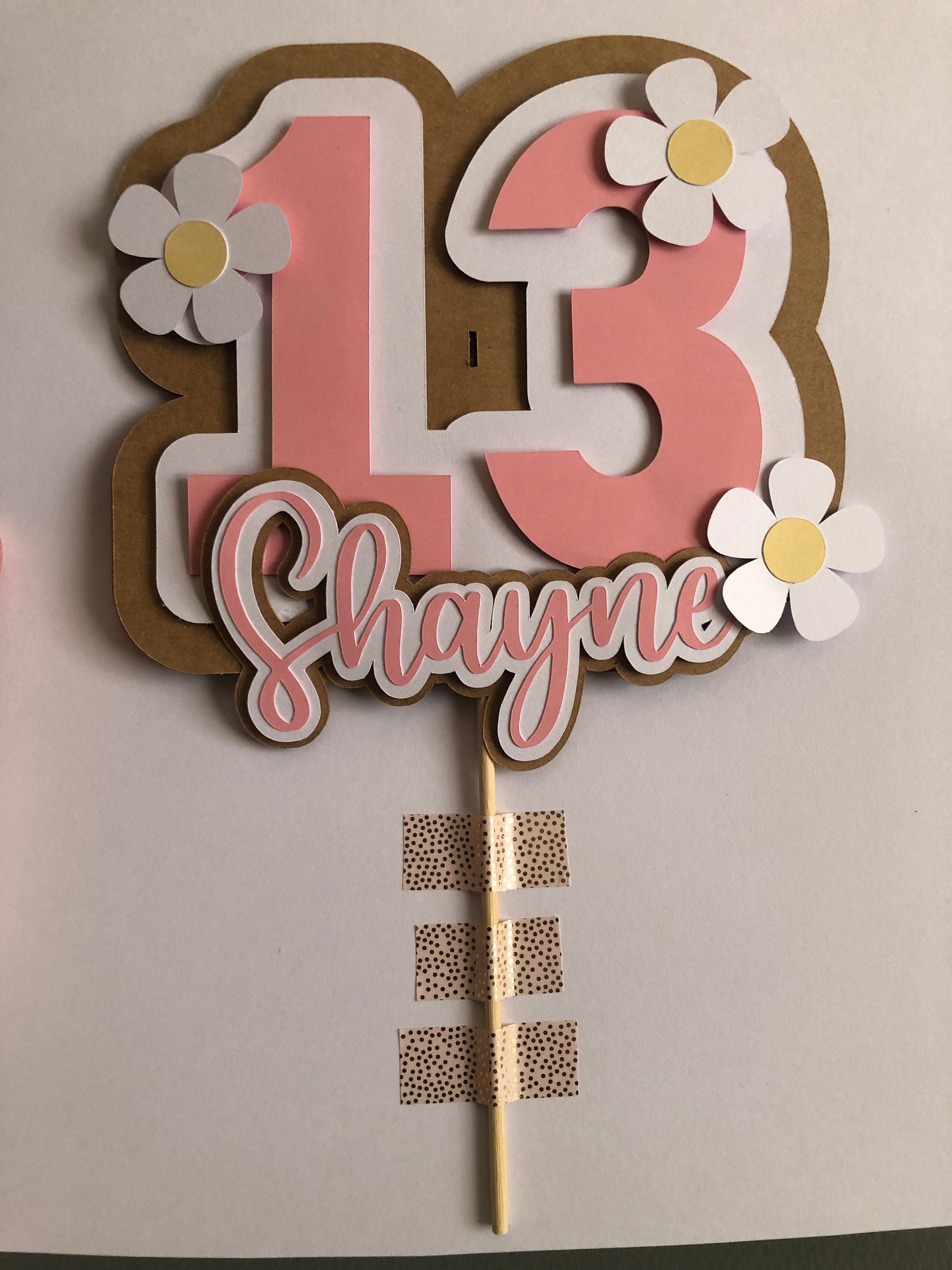 Daisy Cake Topper | Girls Name and Number Cake Topper | Retro Daisy ...