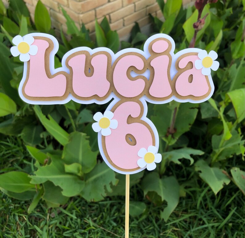 Groovy Cake Topper | Custom Name Groovy Name Cake Topper | Retro Cake ...