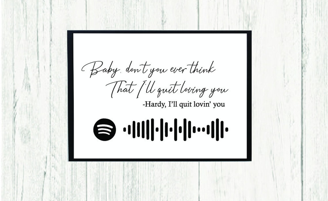 Custom Spotify Song Lyric Sign Printable Gift | Etsy India