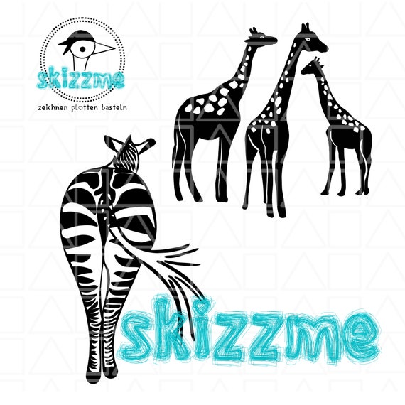 Plotterdatei Giraffe und Zebra in SVG und PNG und Musterkachel - Etsy