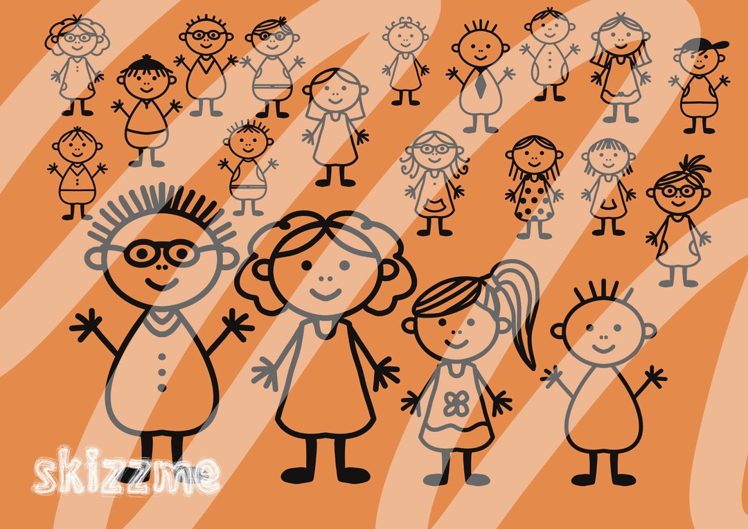 Plotter File Sketchme Family 20 People Motifs SVG /PNG - Etsy