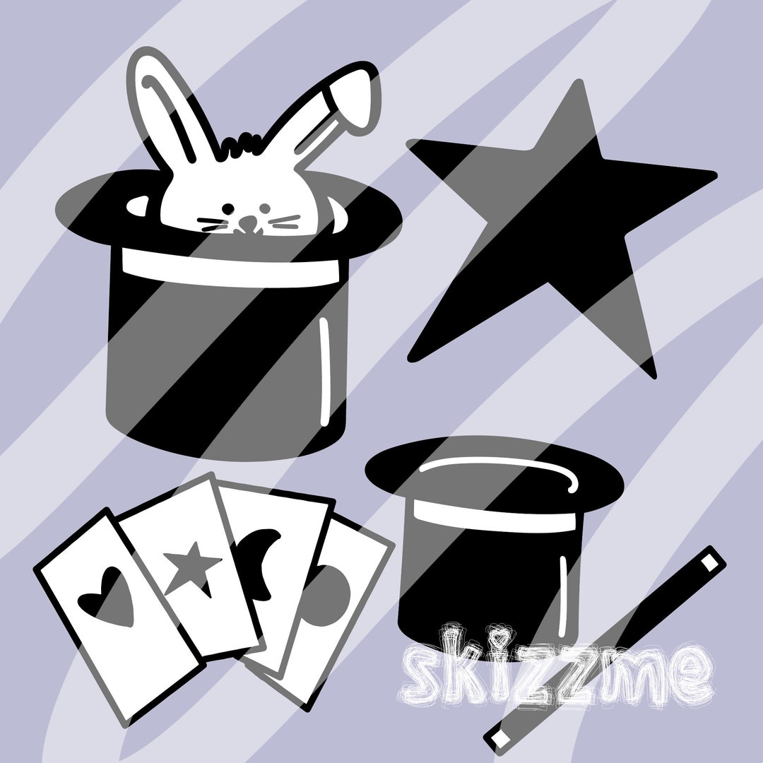 Plotter File Magic Box Wizard Magic Magic Hat Magic Wand SVG and PNG 4 ...