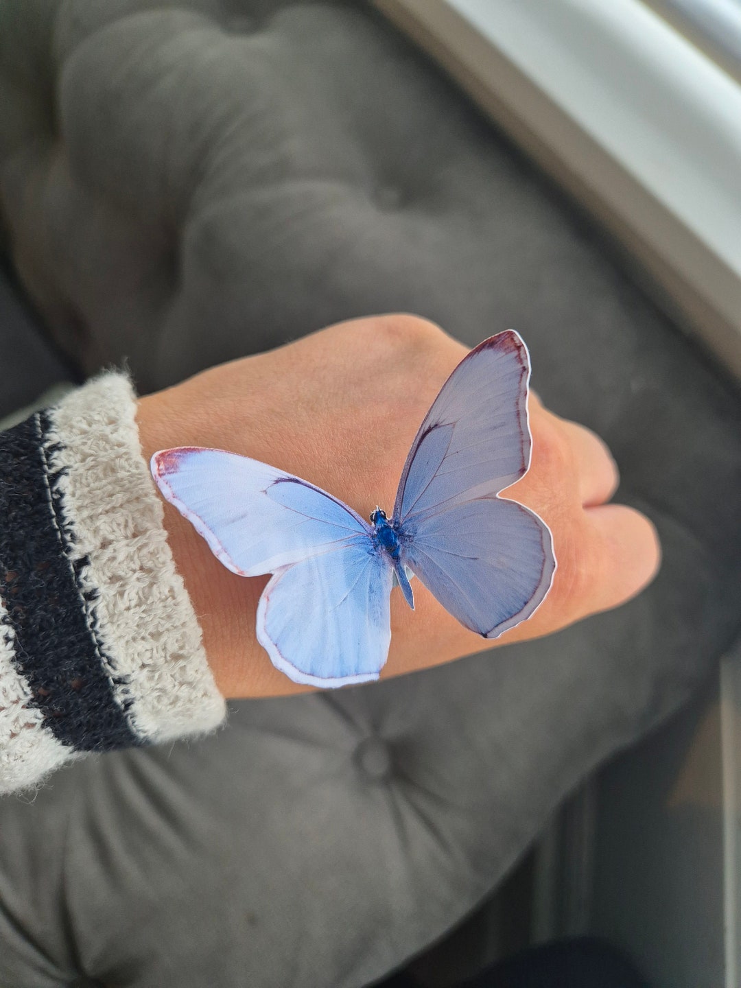 Set of 10 Realistic Blue Butterflies | Party Prop | Nursery Props ...