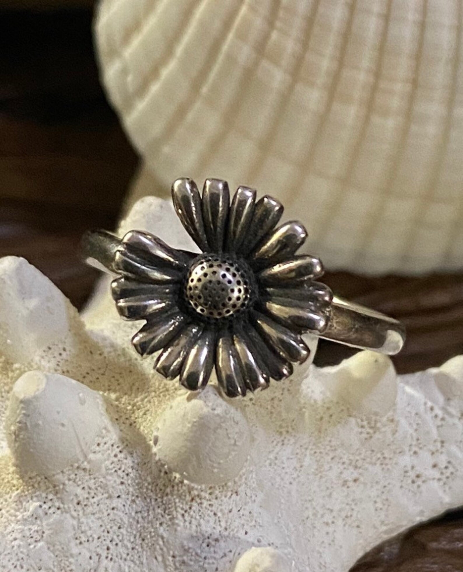 Silver Daisy Adjustable Ring / Daisy Ring / Fashion Ring | Etsy