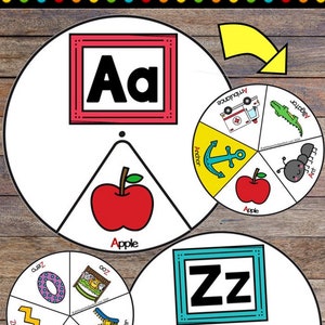 Alphabet Phonics Spinners Set Letters A-Z, Homeschool Activities ...