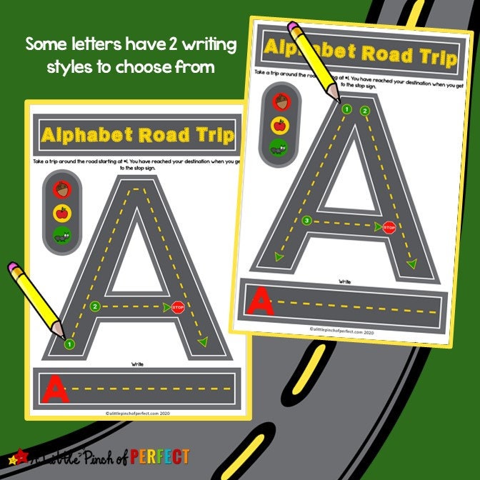 Alphabet Road Letter Mats: Trace, Write, and Phonics, Printable Mats ...