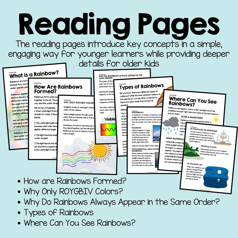 The Magic of Rainbows Learning Pack: Fun & Educational Printables for ...