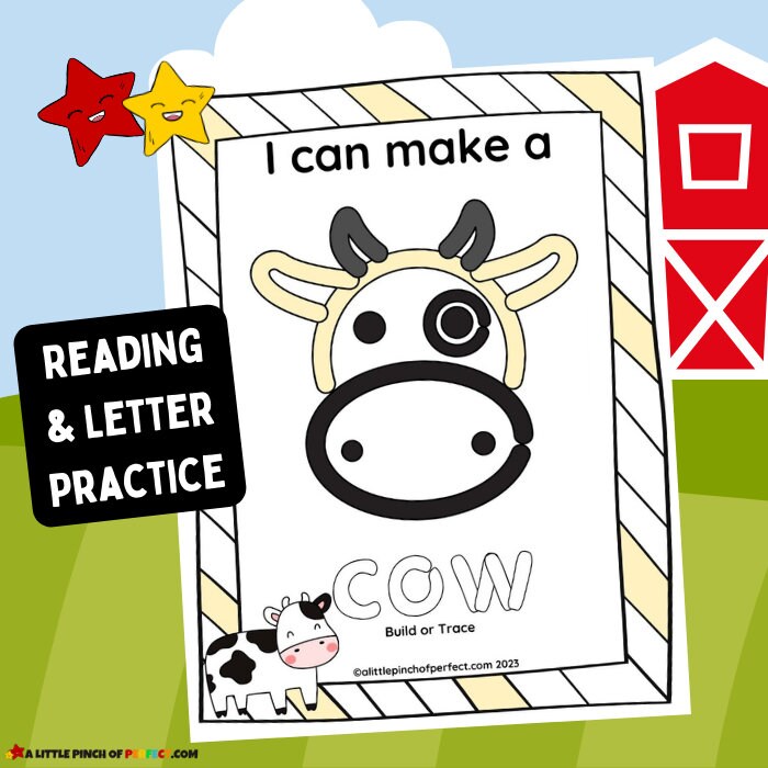 Farm Animal Printable Playdough Mats to LEARN & PLAY Toddler, Preschool ...