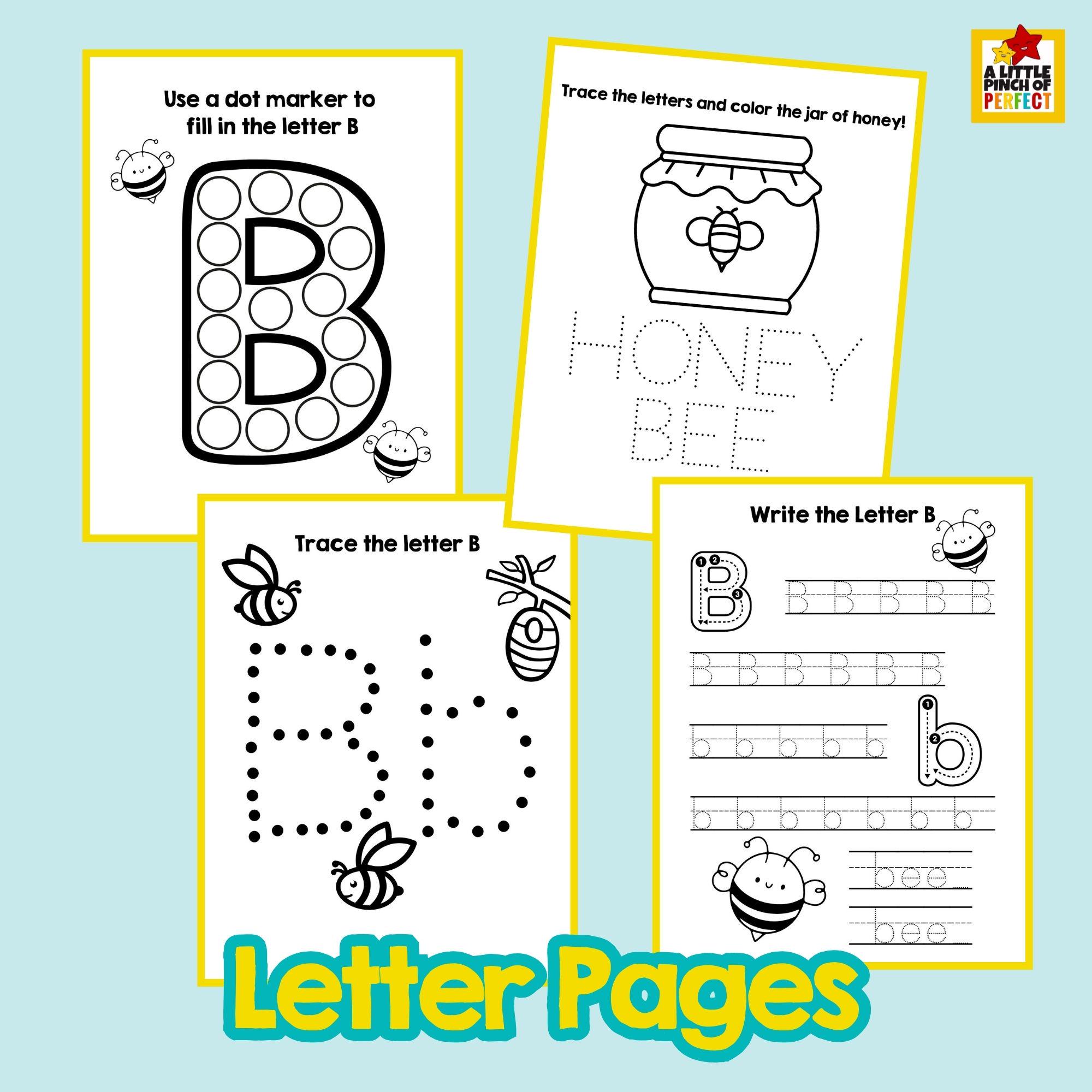 Letter B is for Bee – 15-page Preschool Activity Pack | Alphabet ...