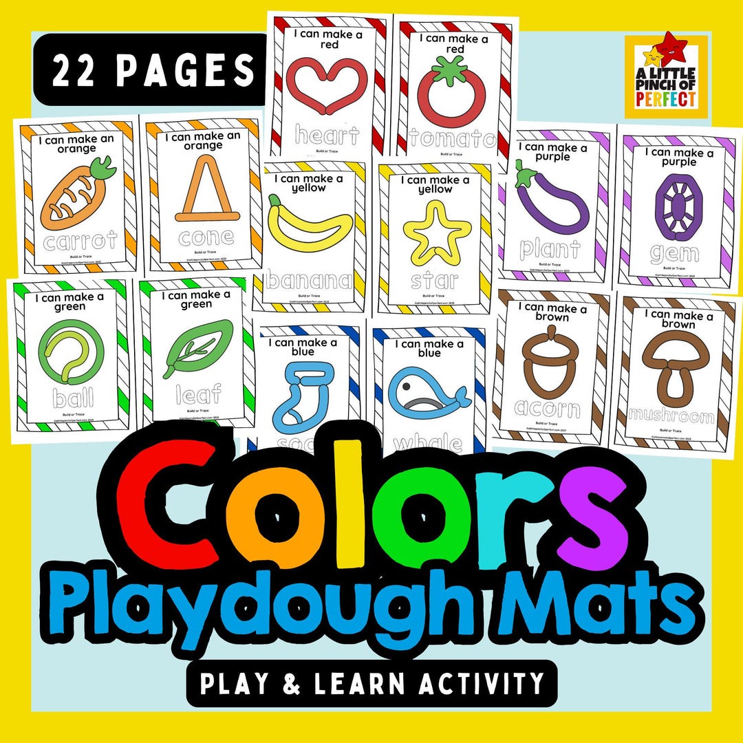 Learn Colors Playdough Mat Set for Kids to LEARN & PLAY | Toddler ...