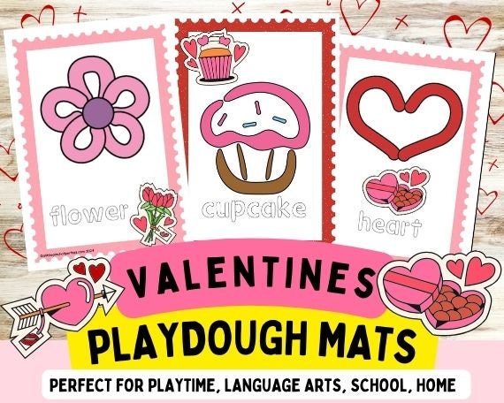 Valentine's Day Printable Playdough Mats to LEARN & PLAY Toddler ...