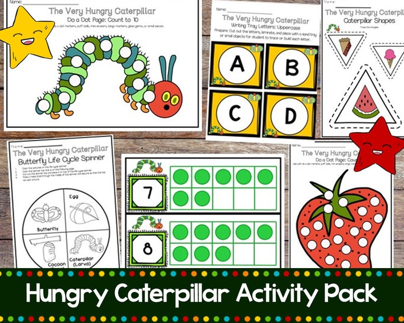 The Very Hungry Caterpillar Printable Activity Pack 100 Pages: Letters ...