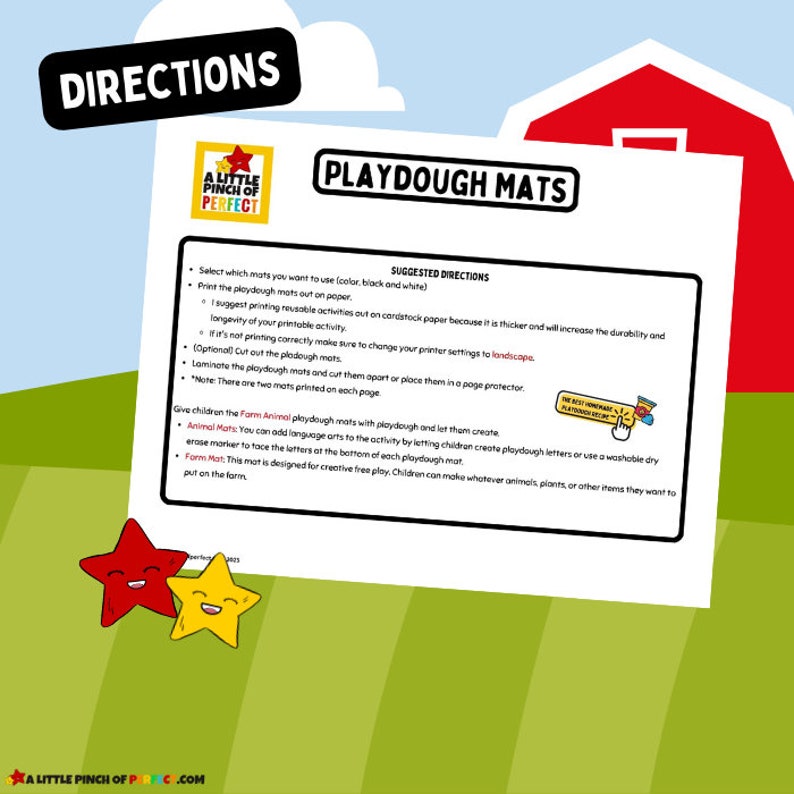 Farm Animal Printable Playdough Mats to LEARN & PLAY Toddler, Preschool ...