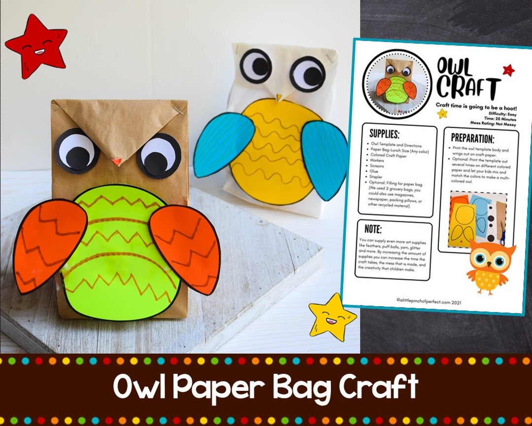 Owl Craft Printable Template and Directions - Etsy