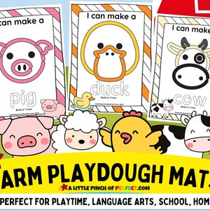 Farm Animal Printable Playdough Mats to LEARN & PLAY Toddler, Preschool ...