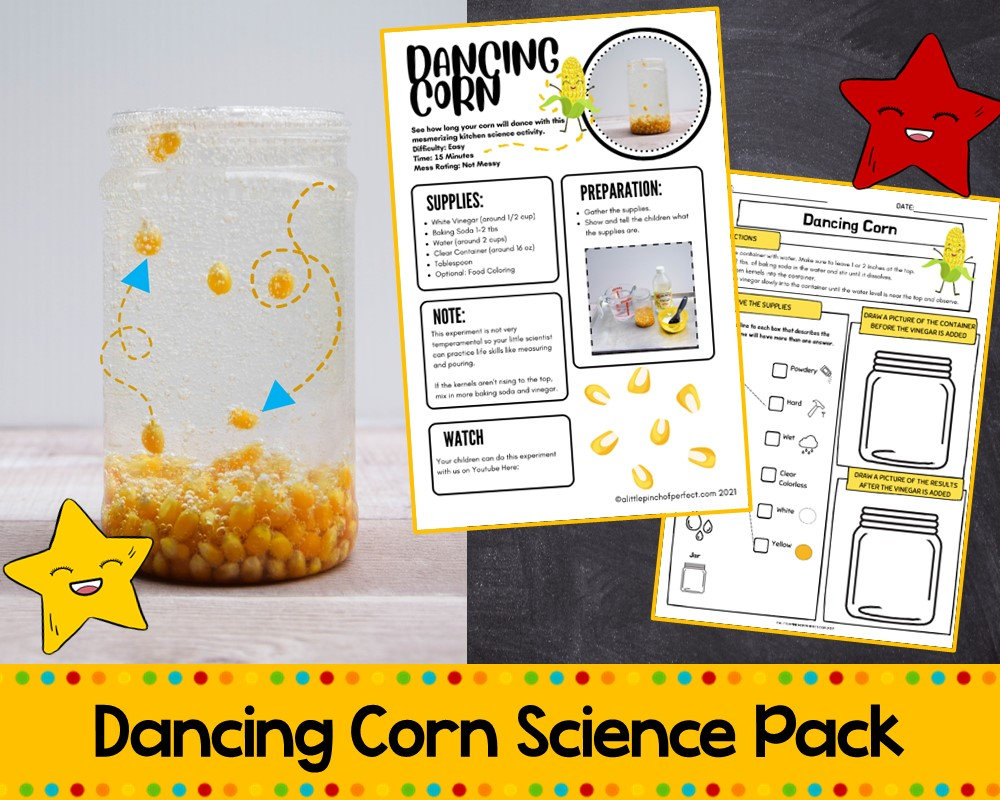 Dancing Corn Kids Science Experiment Activity Pack: Printable Do at ...
