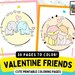Animal Friends Valentine Coloring Pages, 30 PAGES, Printable, CUTE ...