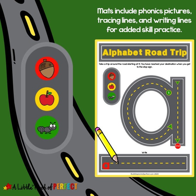 Alphabet Road Letter Mats: Trace Write and Phonics - Etsy