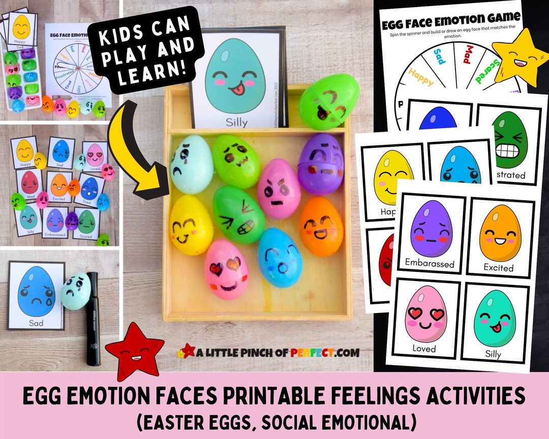 Egg Emotion Faces Printable Feelings Activities (easter Eggs, Social ...