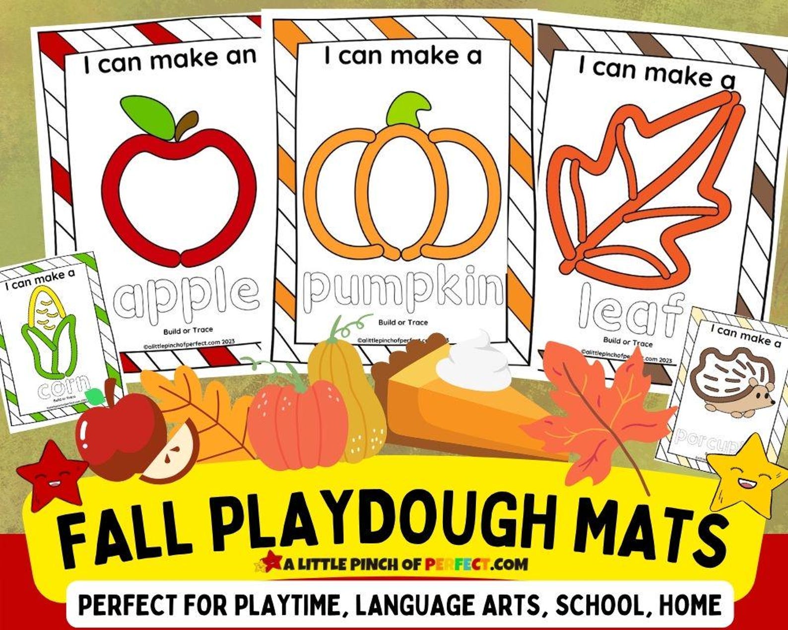 Fall Fun Playdough Mats Printable Kids Activity to LEARN & PLAY for ...