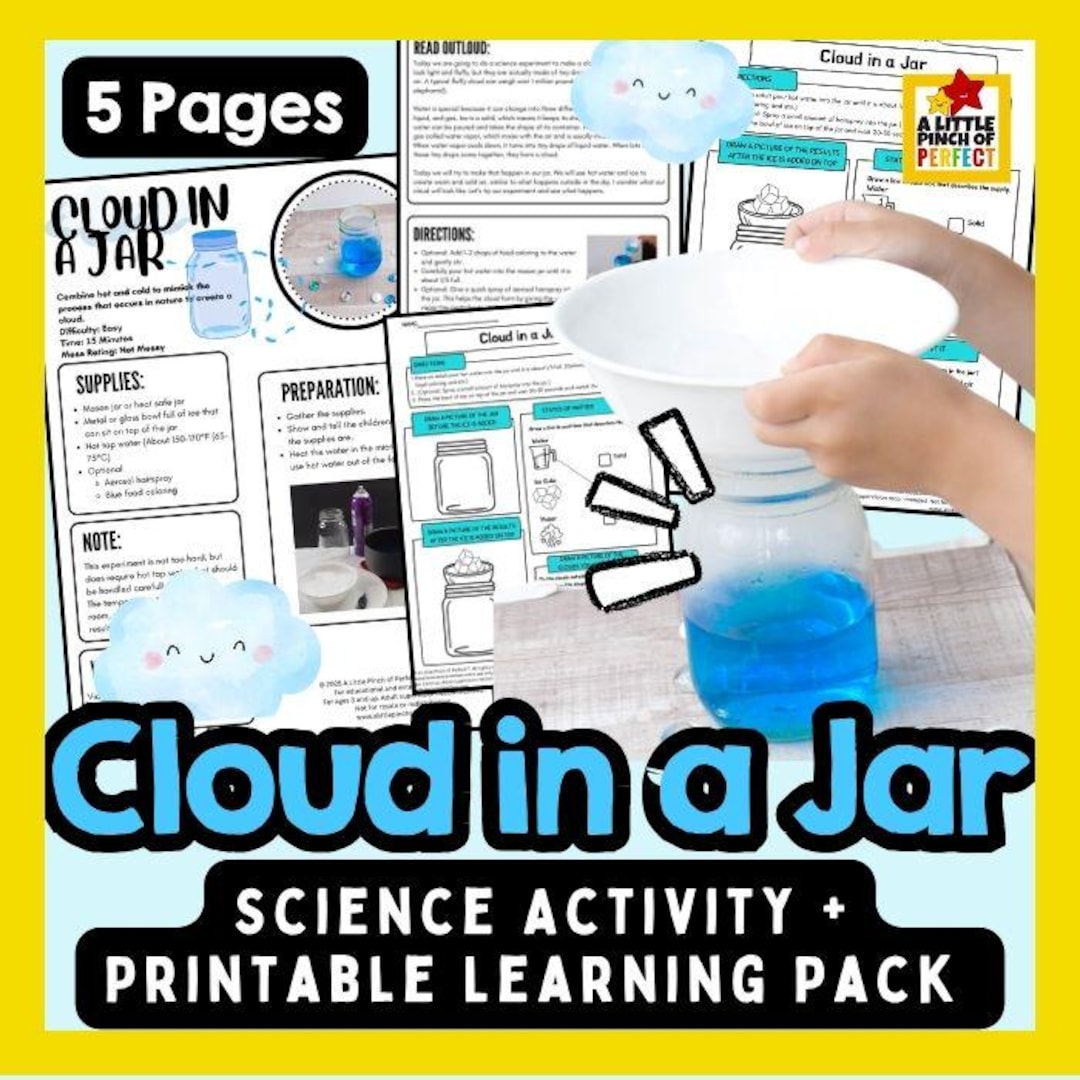 Cloud in a Jar Experiment Printable | Science Worksheets K-5 ...